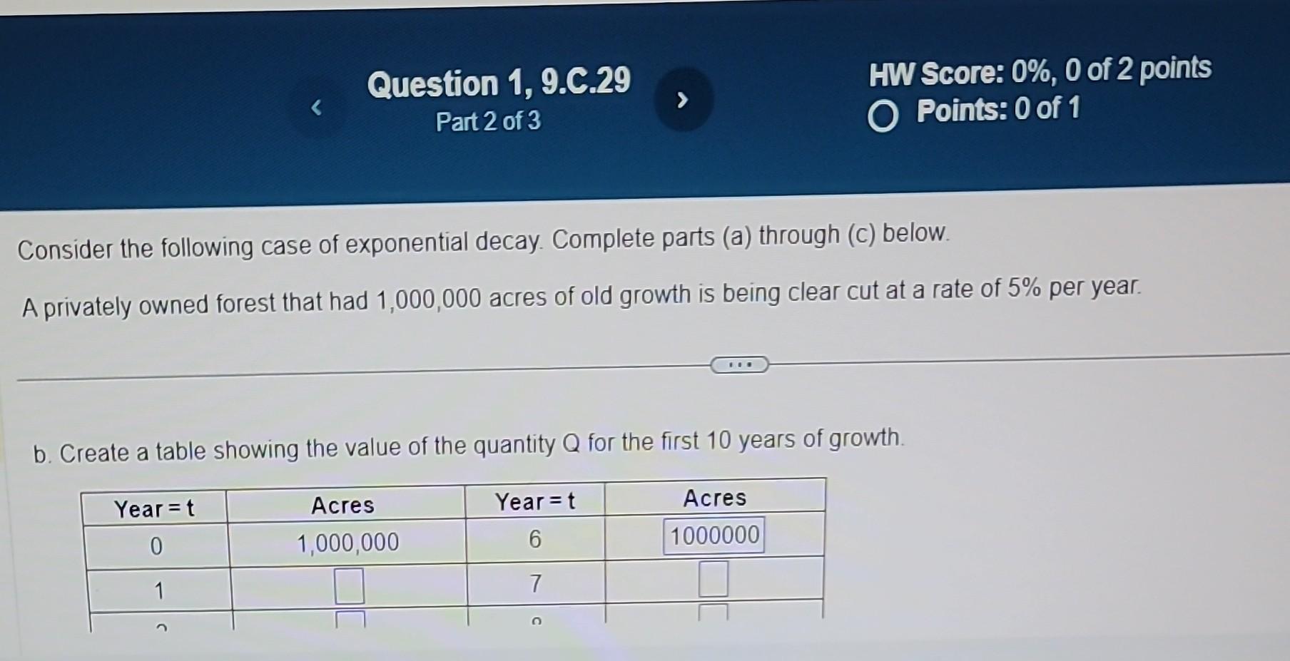 Solved Consider the following case of exponential decay. | Chegg.com