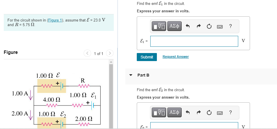 Solved Find the emf E1 ﻿in the circuit.Express your answer | Chegg.com