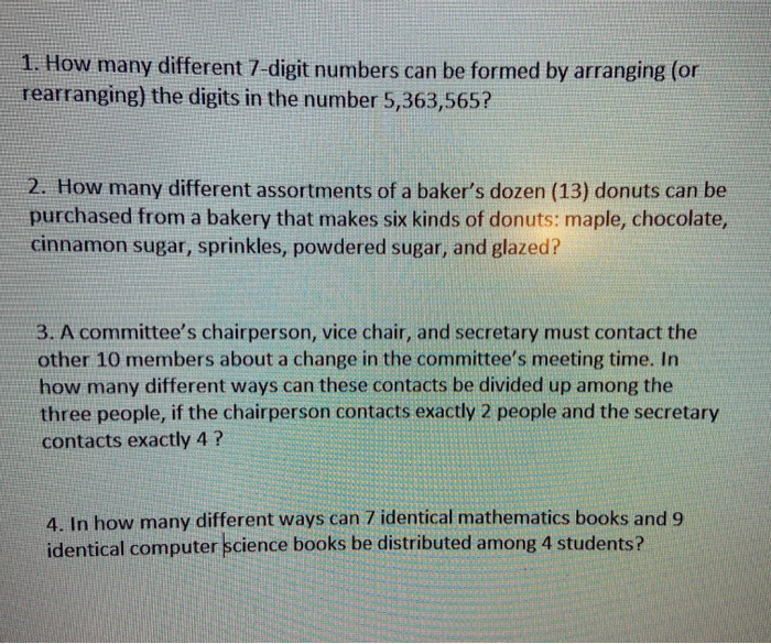 Solved 1. How many different 7-digit numbers can be formed | Chegg.com