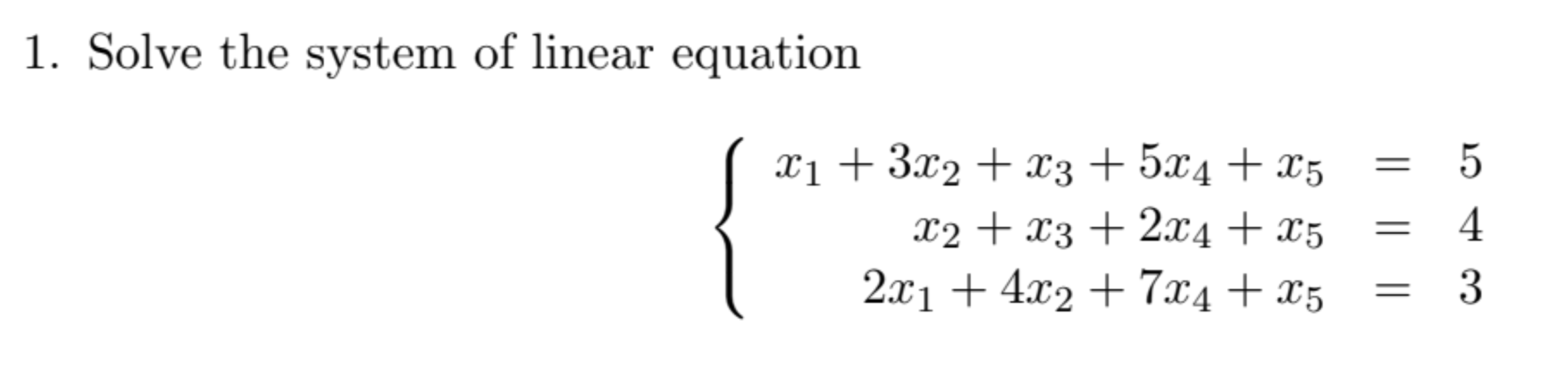 Solve the system of linear | Chegg.com