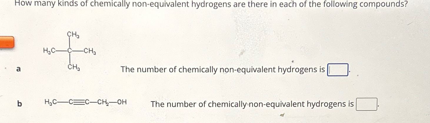 Solved How many kinds of chemically non-equivalent hydrogens | Chegg.com