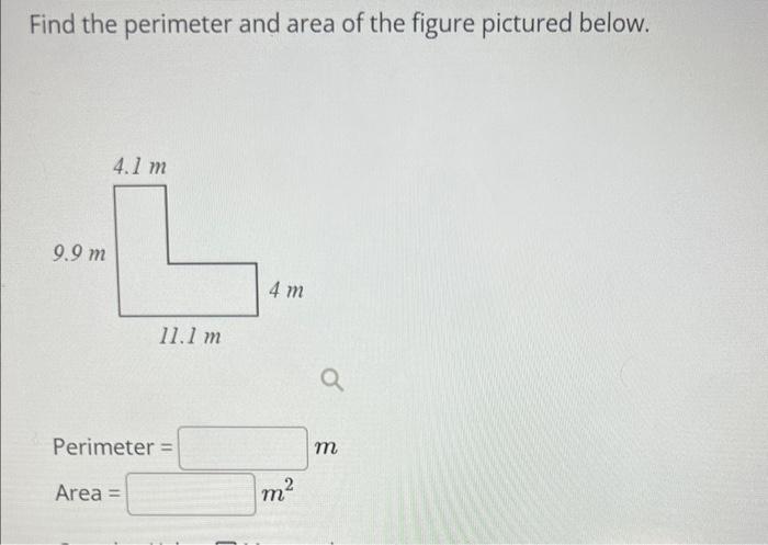 Solved Find the perimeter and area of the figure pictured | Chegg.com