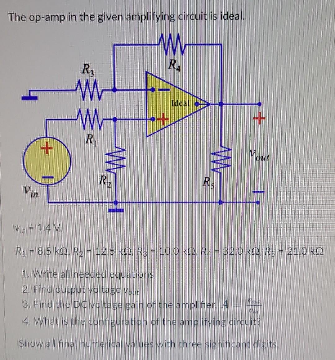 Solved The op-amp in the given amplifying circuit is ideal. | Chegg.com