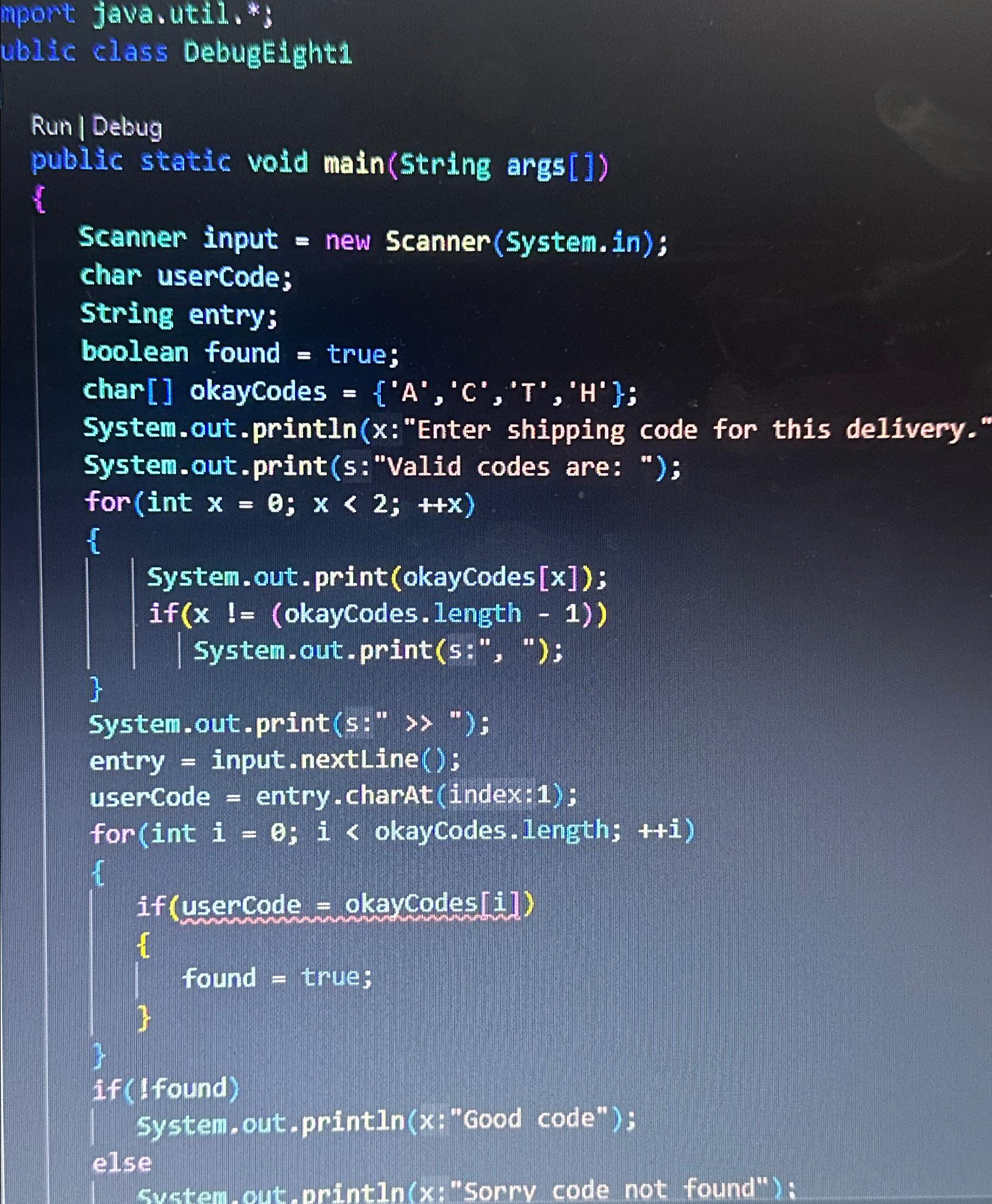 Solved Mport Javautilublic Class Debugelght1run
