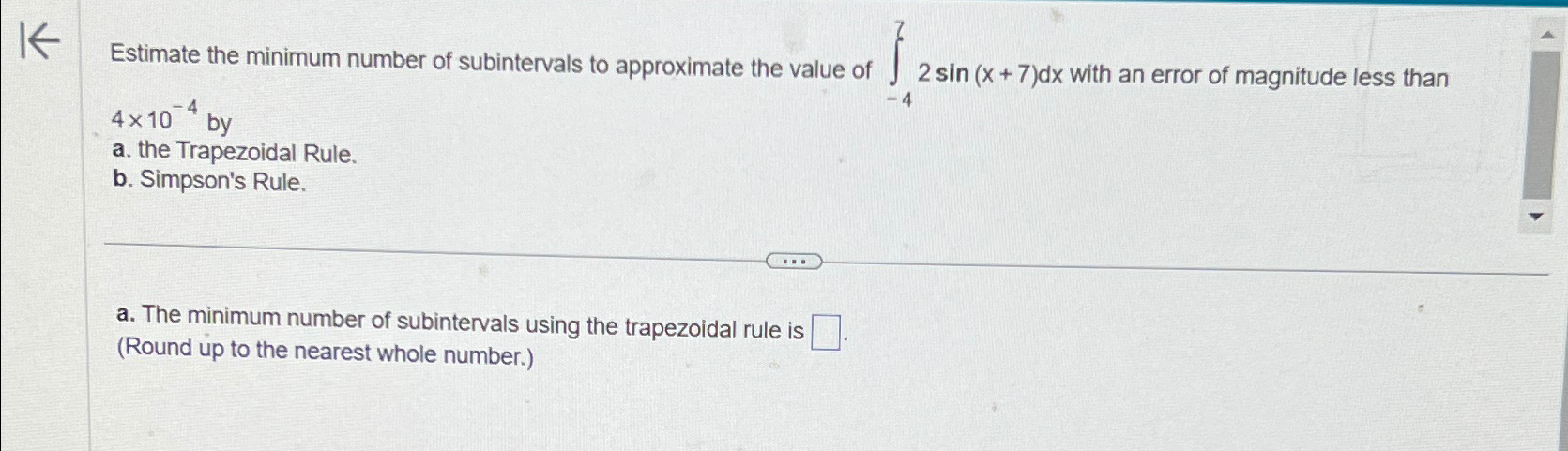 Solved Estimate The Minimum Number Of Subintervals To
