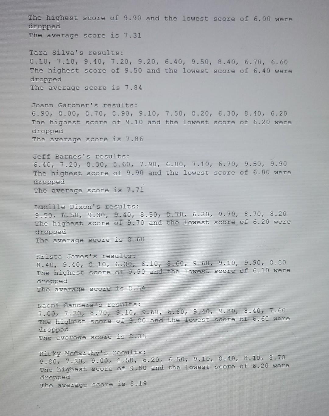 Solved Assignment 7b: 19 points Write a Program: Competition | Chegg.com