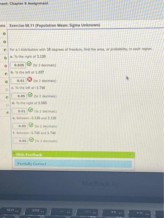 Solved nent: Chapter 8 Assignment ons Exercise 08.11 | Chegg.com