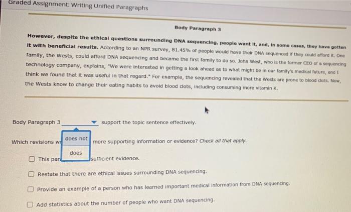 Solved Body Paragraph 3 However, despite the ethical | Chegg.com