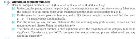 Solved 0.12 Algebra of complex numbers Consider complex | Chegg.com