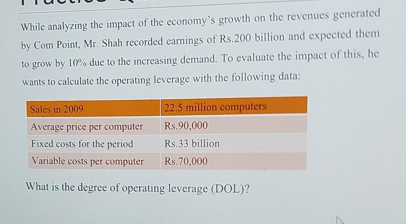 Solved While analyzing the impact of the economy's growth on | Chegg.com