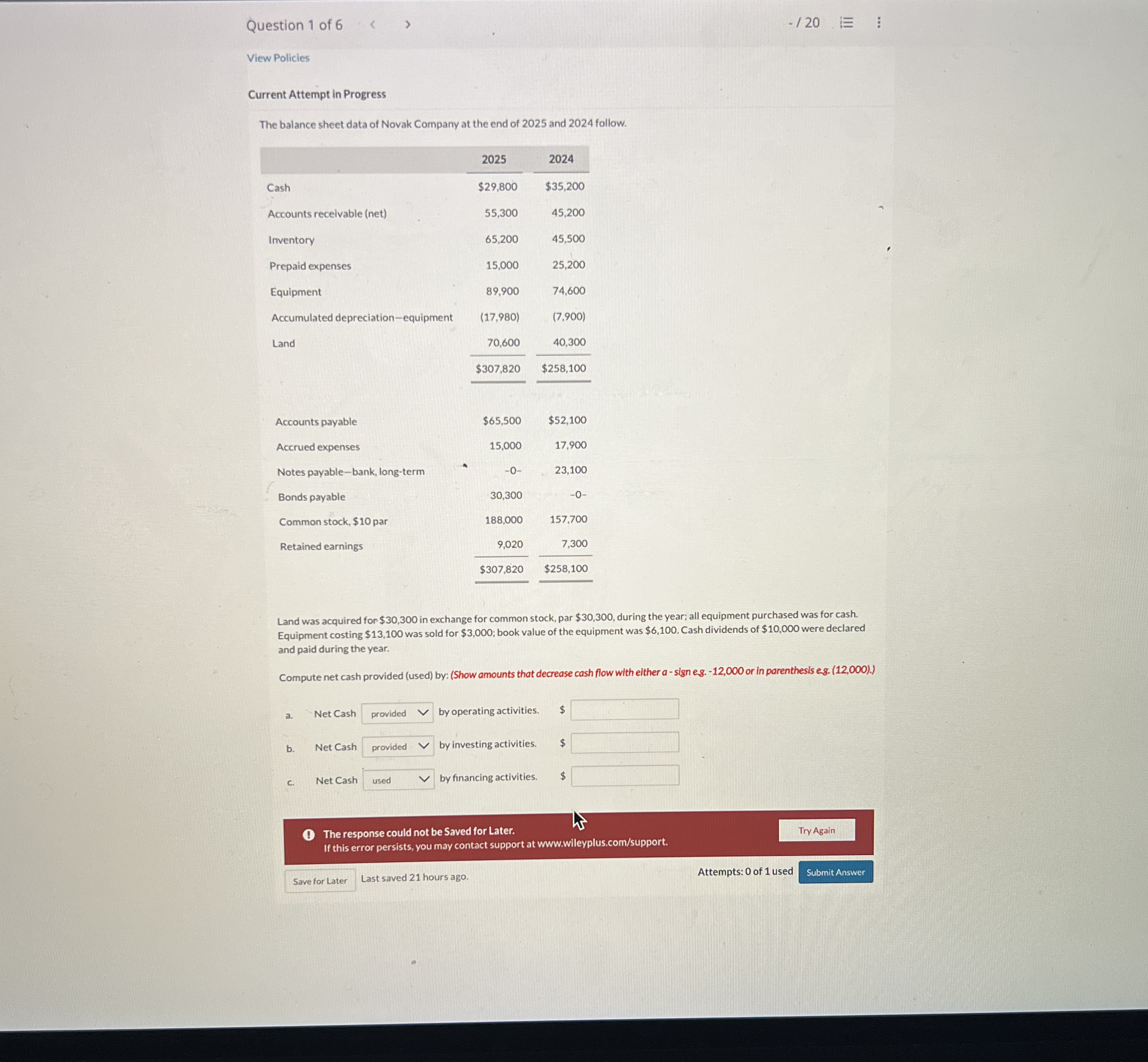 Solved create an income statement Question 1 ﻿of 6 ﻿-120View | Chegg.com