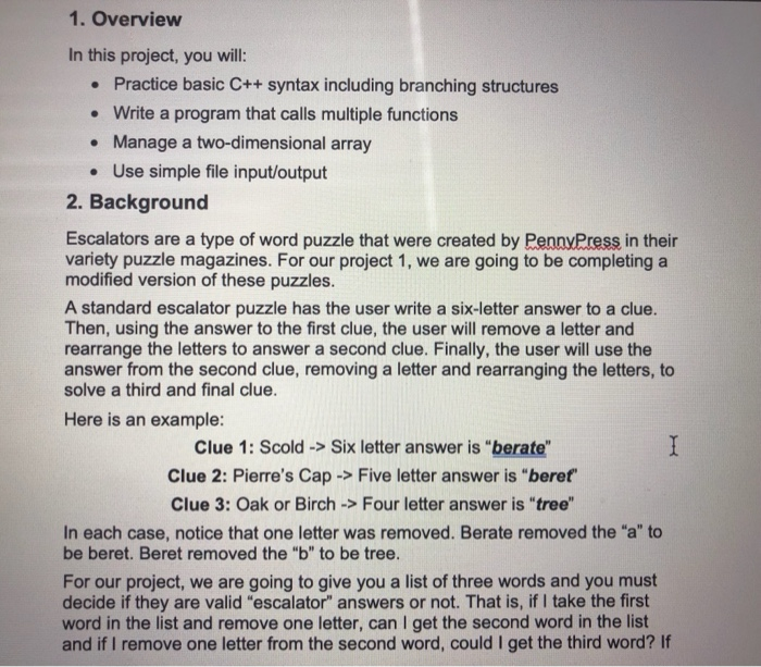 Solved 1. Overview In this project, you will: • Practice | Chegg.com