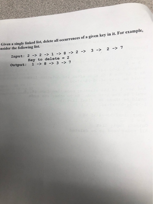 Solved iven a singly linked list, delete all occurrences of | Chegg.com