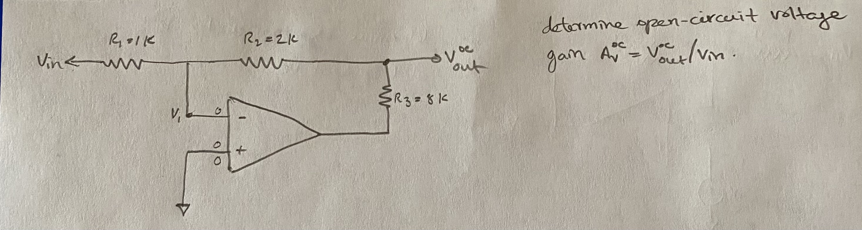 Solved determine open-circuit voltage gain Avoc=vout ocvin. | Chegg.com