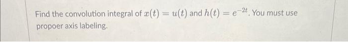 Solved Find the convolution integral of x(t)=u(t) and | Chegg.com