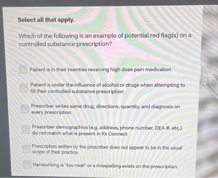 Solved Select all that apply. Which of the following is an | Chegg.com