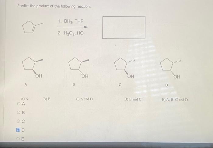 Solved Predict the product of the following reaction. 1. | Chegg.com