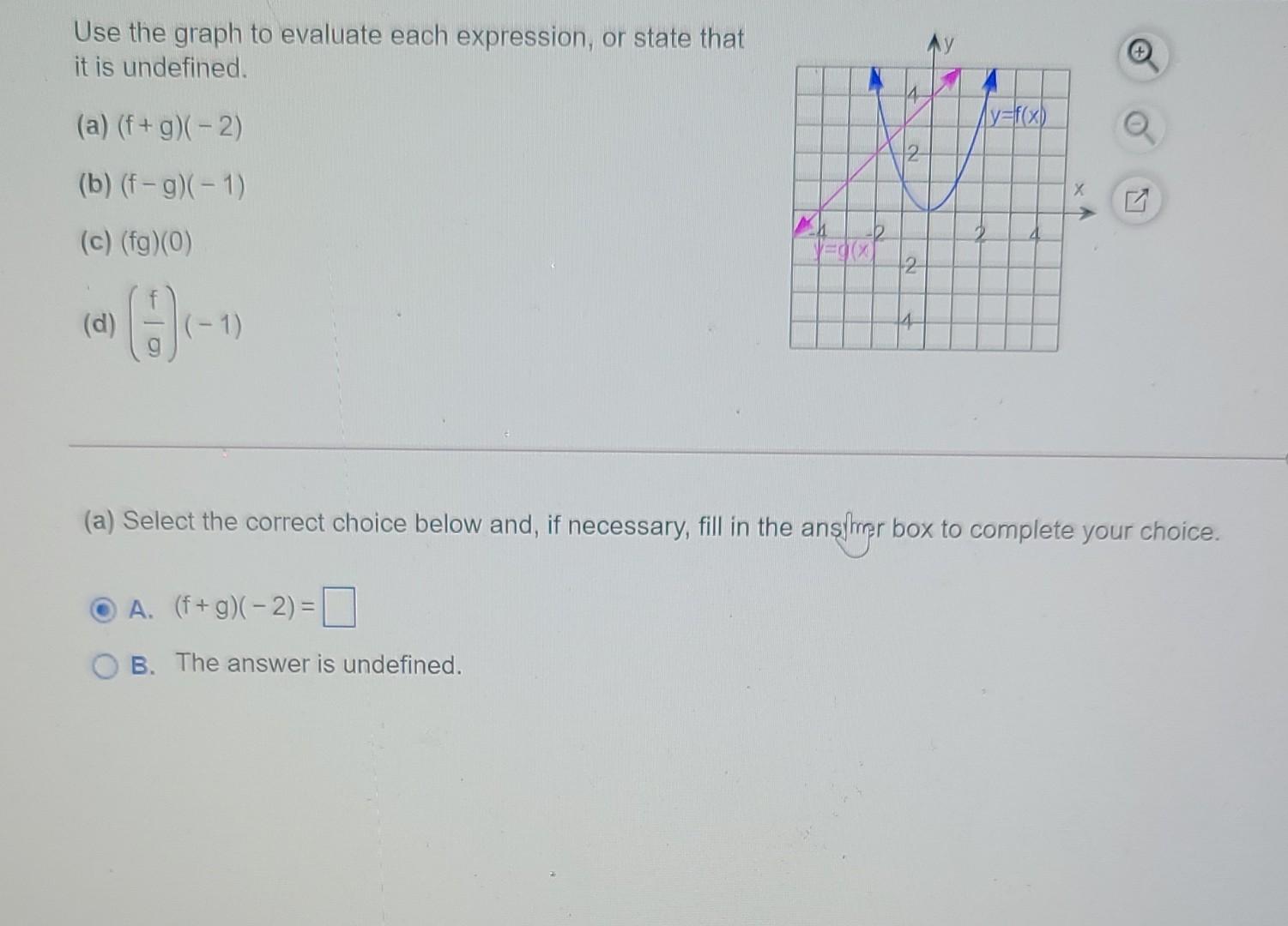 Solved Use the graph to evaluate each expression, or state | Chegg.com