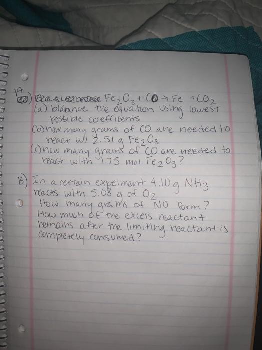Solved a natace Fe2O3 + C Fe + CO2 ((a) blalance the | Chegg.com