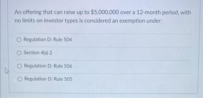 Solved State securities regulations are referred to as: | Chegg.com