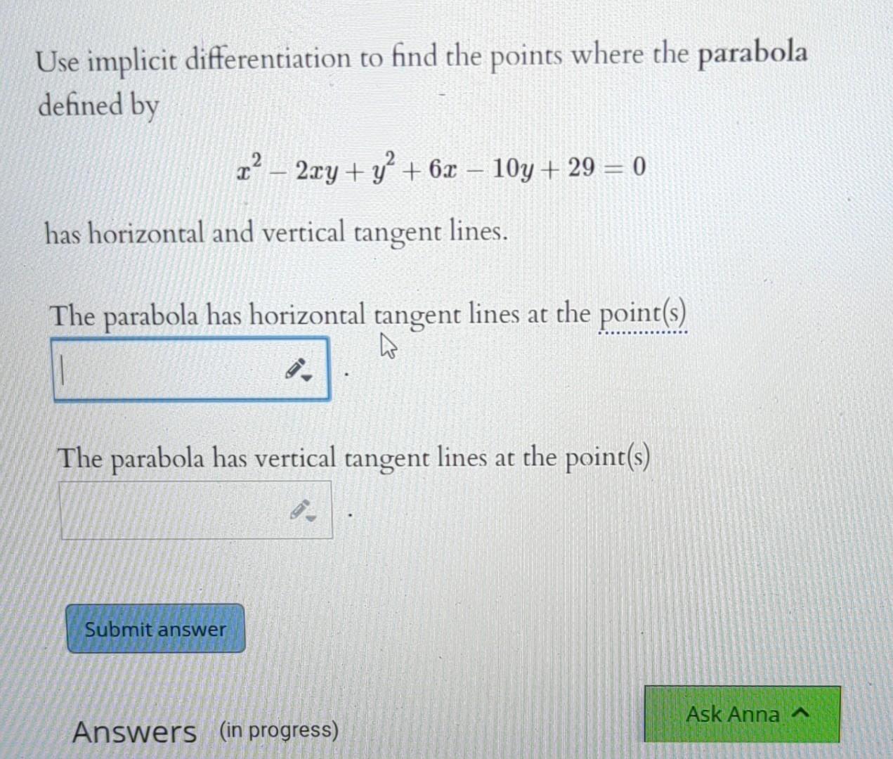 Solved Use implicit differentiation to find the points where | Chegg.com