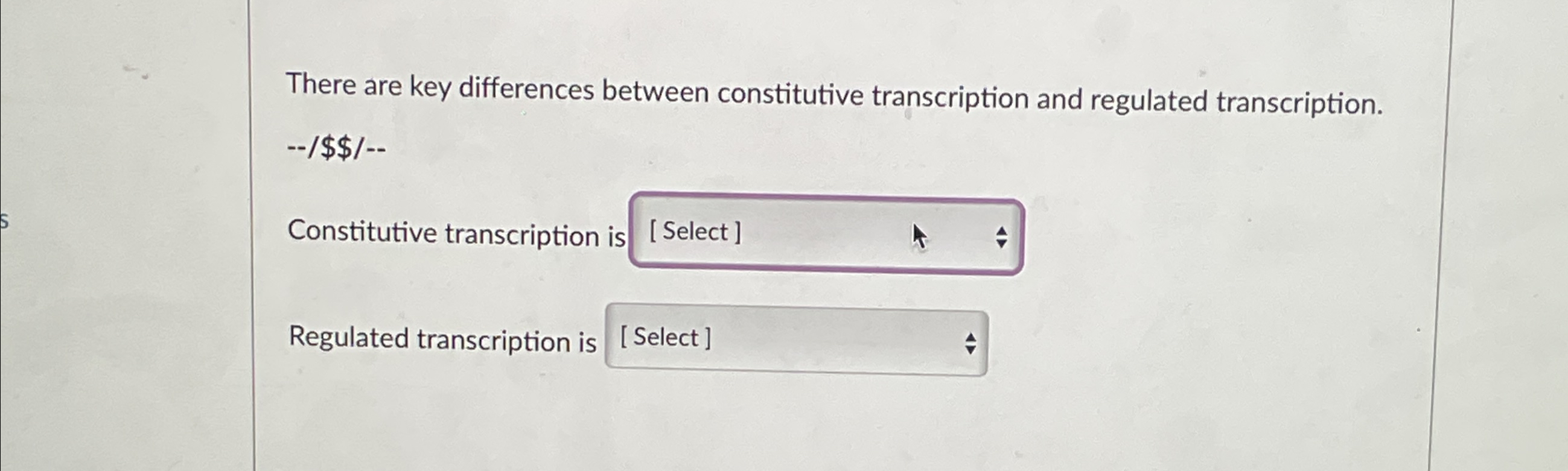 Solved There are key differences between constitutive | Chegg.com