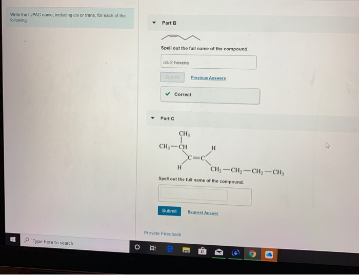 Solved Write the IUPAC name, including cis or trans, for | Chegg.com