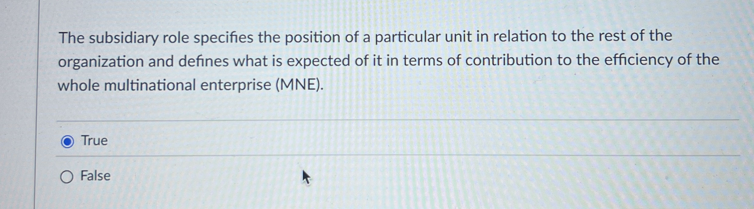 The subsidiary role specifies the position of a | Chegg.com