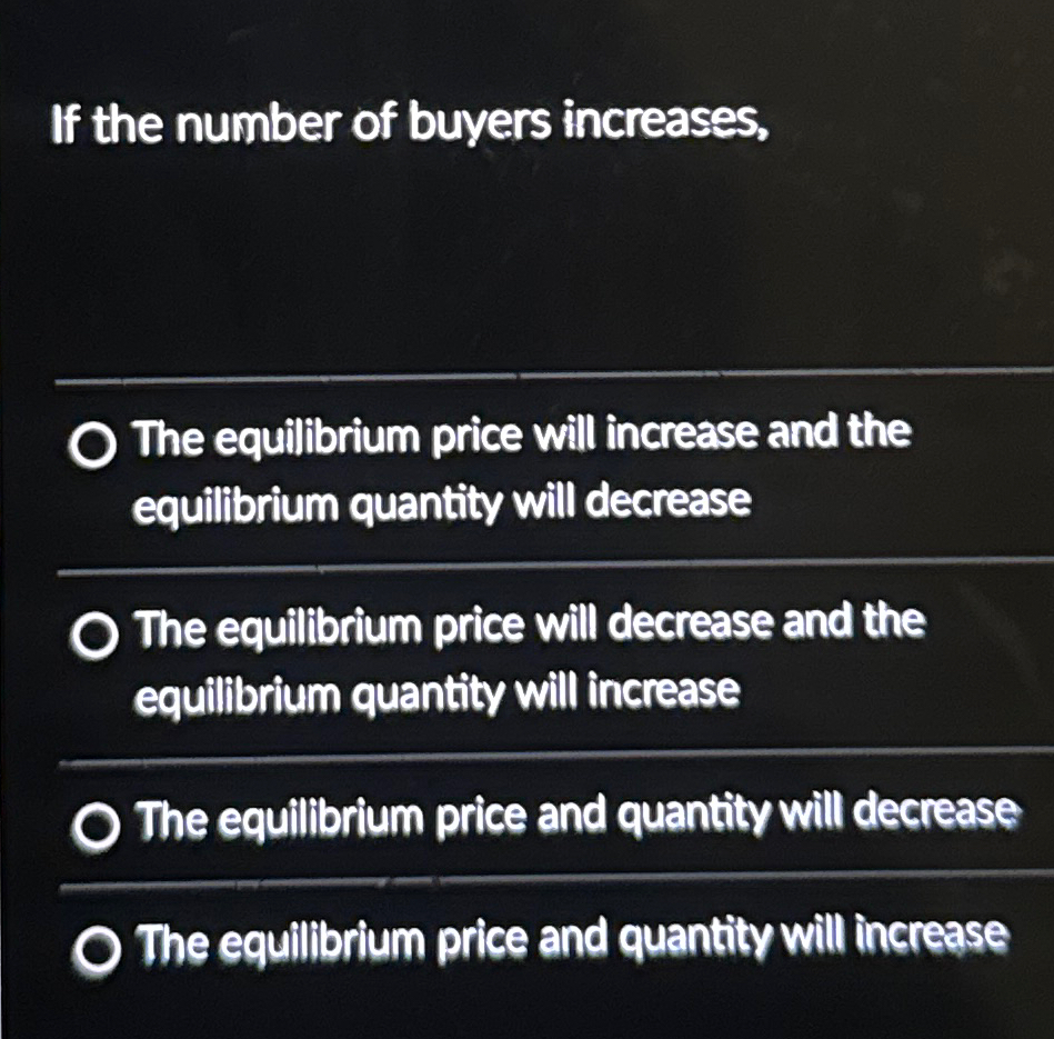 Solved If the number of buyers increases,The equilibrium | Chegg.com