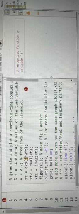 Solved Correct The Error In The Code Matlab Generate And 7826