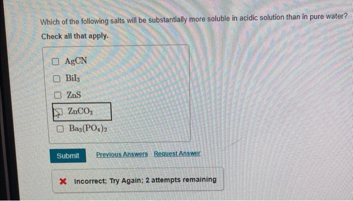 Solved Which of the following salts will be substantially | Chegg.com