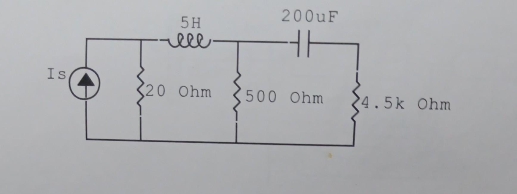 Solved Find the transfer function from the input current | Chegg.com