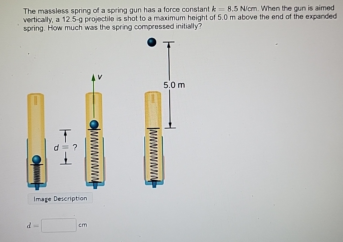 Solved The massless spring of a spring gun has a force | Chegg.com