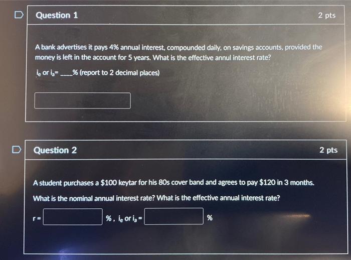 Solved A bank advertises it pays 4% annual interest, | Chegg.com