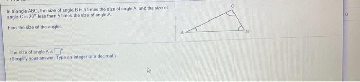 Solved С In triangle ABC, the size of angle B is 4 times the | Chegg.com