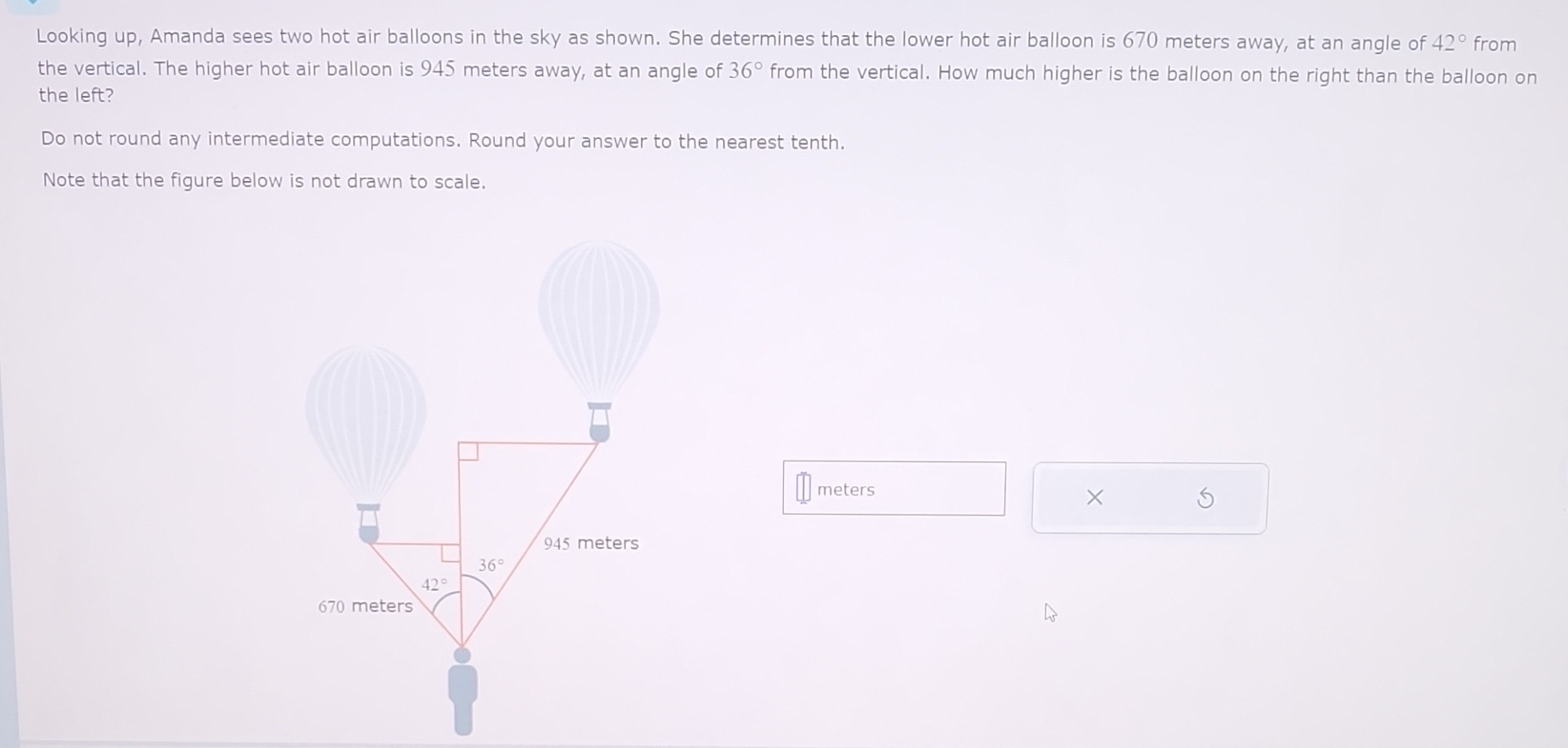 Solved Looking up, ﻿Amanda sees two hot air balloons in the | Chegg.com