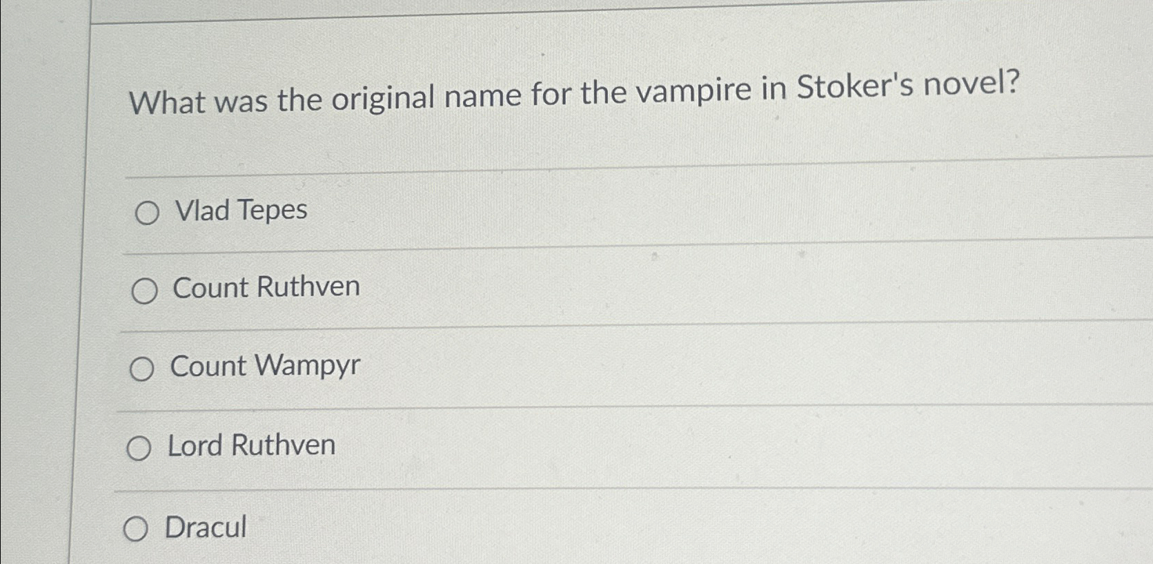 Solved What was the original name for the vampire in | Chegg.com
