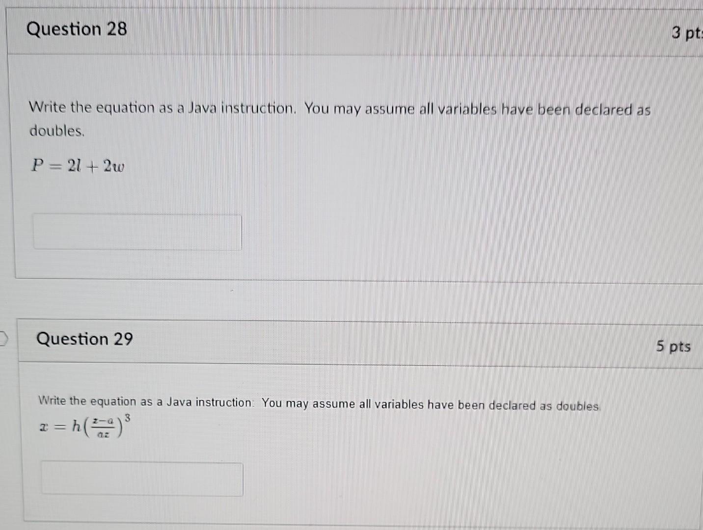 Solved Write the equation as a Java instruction. You may | Chegg.com