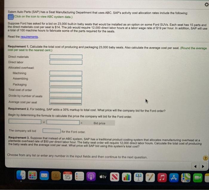 Solved Data Table Activity Machining Assembling Packaging | Chegg.com