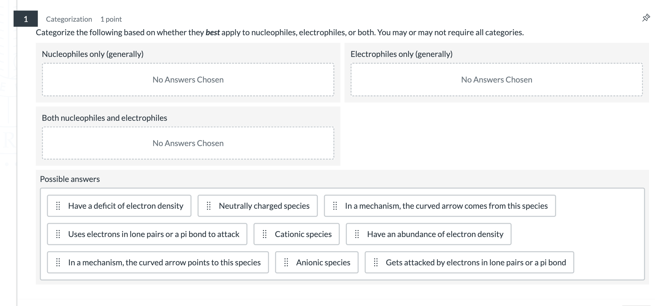 Solved Categorize the following based on whether they best | Chegg.com