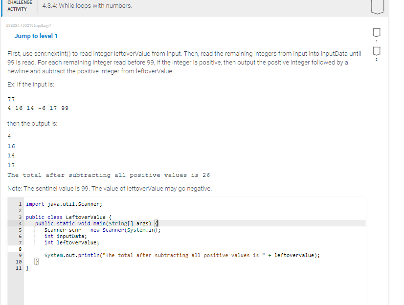 Solved Jump to level 1First, use scnr.nextlnt() ﻿to read | Chegg.com