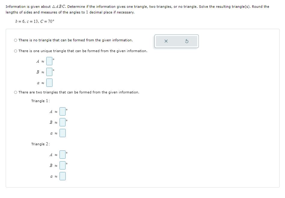 Solved Information is given about ????ABC. ﻿Determine if the | Chegg.com