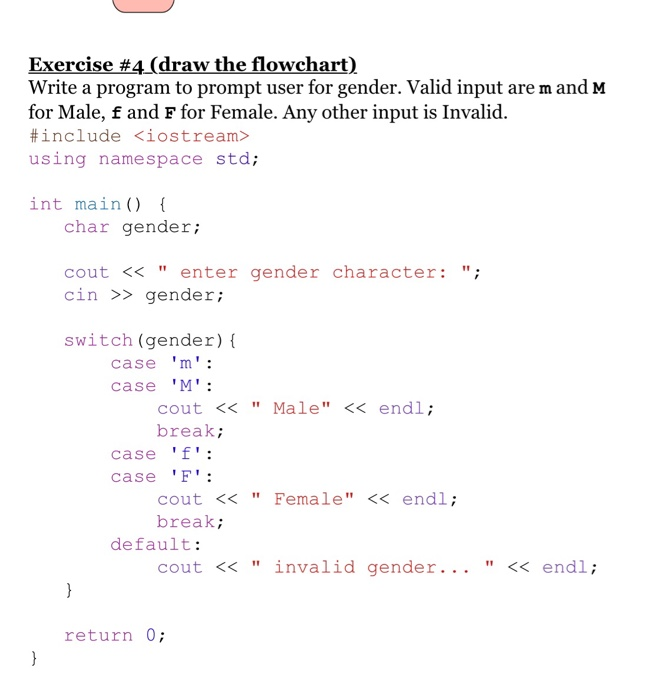 Solved Exercise #4 (draw the flowchart) Write a program to | Chegg.com