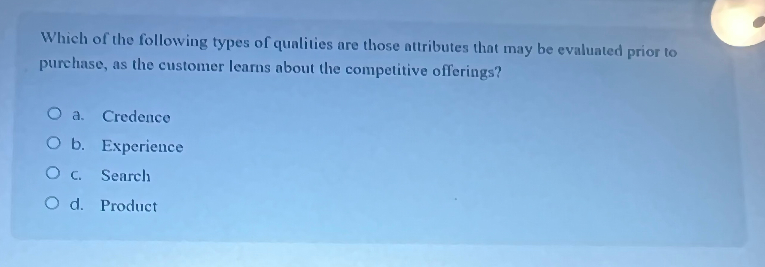 Solved Which of the following types of qualities are those | Chegg.com
