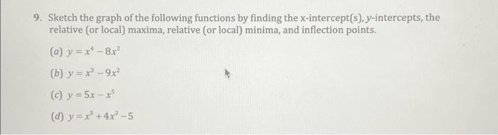 Solved 9. Sketch the graph of the following functions by | Chegg.com