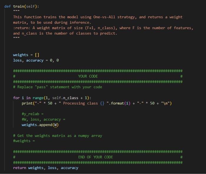 Solved a learning from data question:replace the pass | Chegg.com