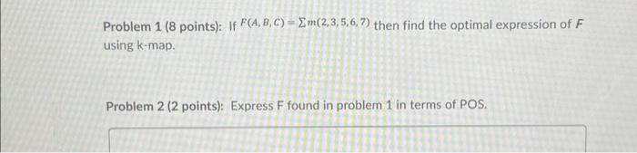 Solved Problem 1 (8 points): If then find the optimal | Chegg.com