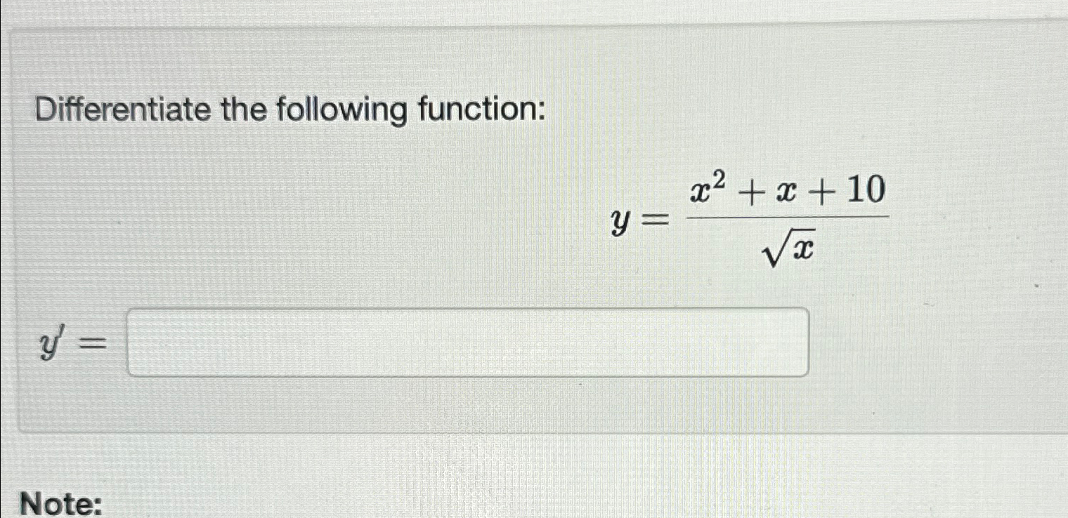 Solved Differentiate the following | Chegg.com
