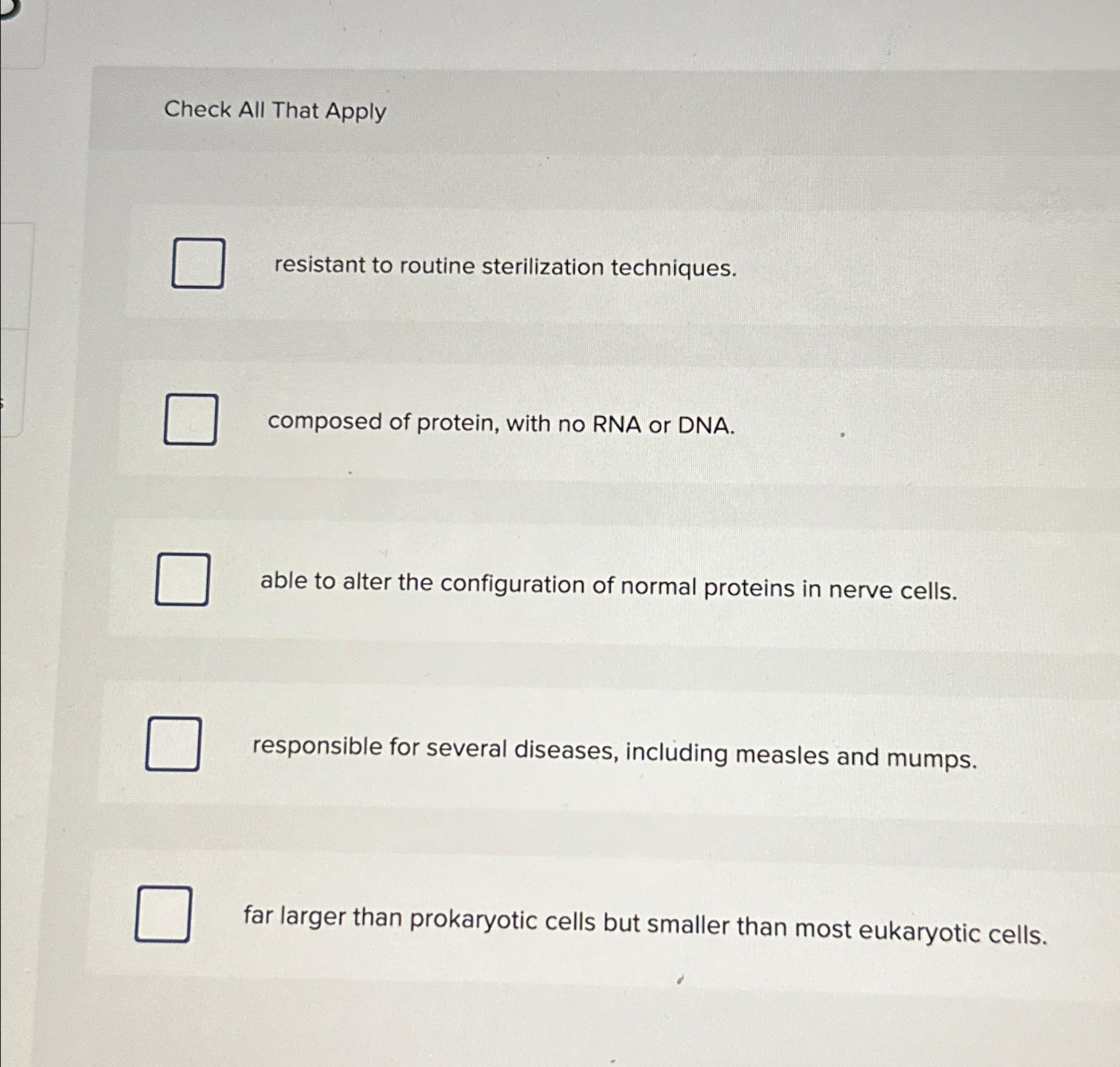 Solved Check All That Applyresistant to routine | Chegg.com