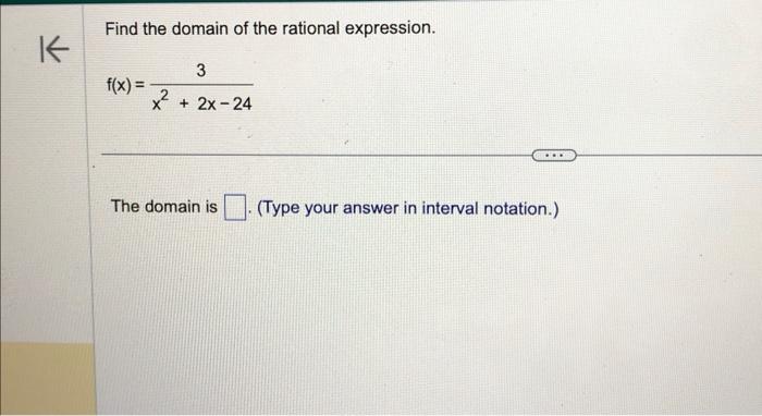 Solved Find the domain of the rational expression. | Chegg.com
